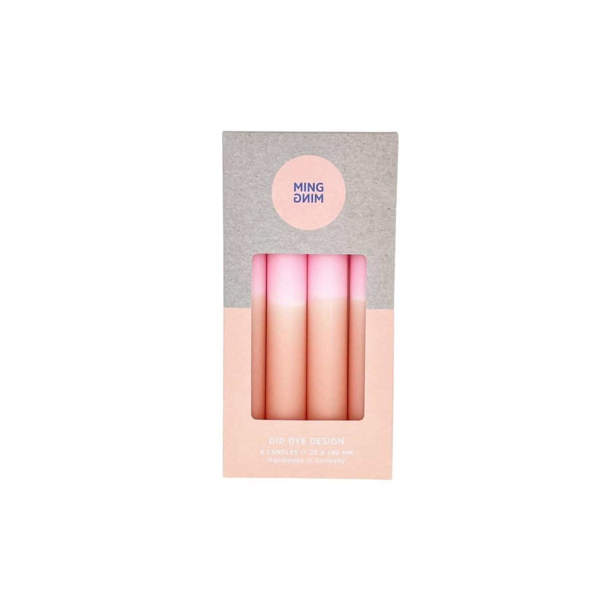 Dip Dye Kerzen - Stabkerzen Farbverlauf - Trend Kerzen - Rosa ...